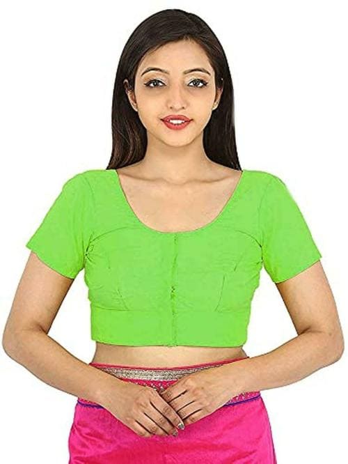 Buy GULBINS Women Light Green Solid Cotton Blouses (48 size) Online at Best Prices in India ...
