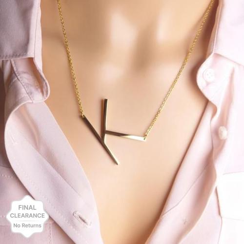 Buy ARZONAI A-Z Alphabet Letter Pendant Chain Necklace Made of ...