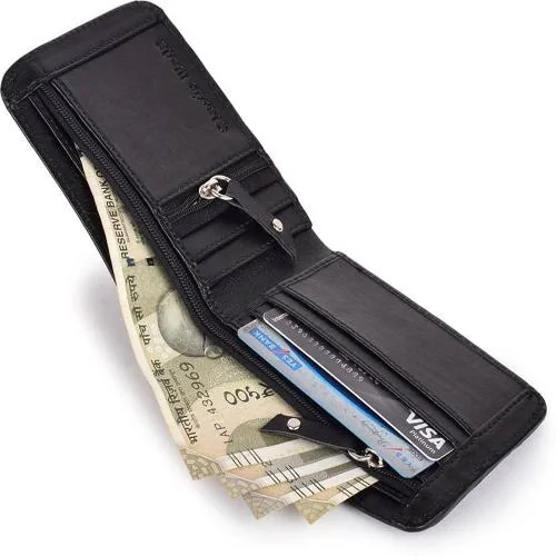 Buy Classic World Men & Women Casual Black Artificial Leather Wallet (5 ...