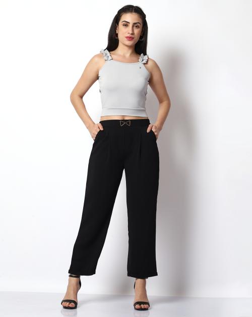 Buy 14 Fab Cotton Blend Violet Solid Women's & Girls Trouser Set Online ...