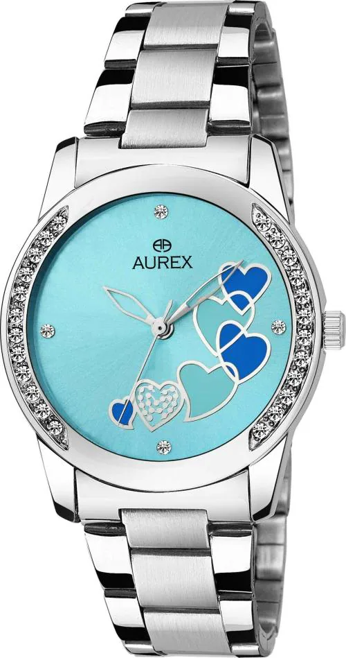 Buy Aurex Analog Blue Dial Silver Strap Watch For Women - (Ax-Lr533 ...