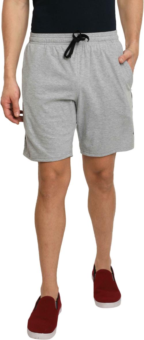 Buy Dream Fitt Men Grey,Black Solid Cotton Blend Shorts (XL) Online at ...
