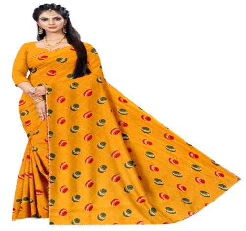 Buy Atharv Trendz Matka Print With Lace Yellow Color (6.30) Online at ...