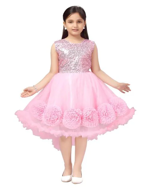 Buy Aarika Girls Pink Color Net Frock Online at Best Prices in India ...