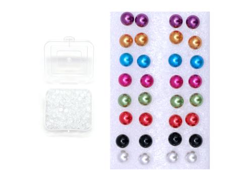 Buy NAVMAV Multicolour 10mm Pin Ball Round Shape Stud Earrings With ...