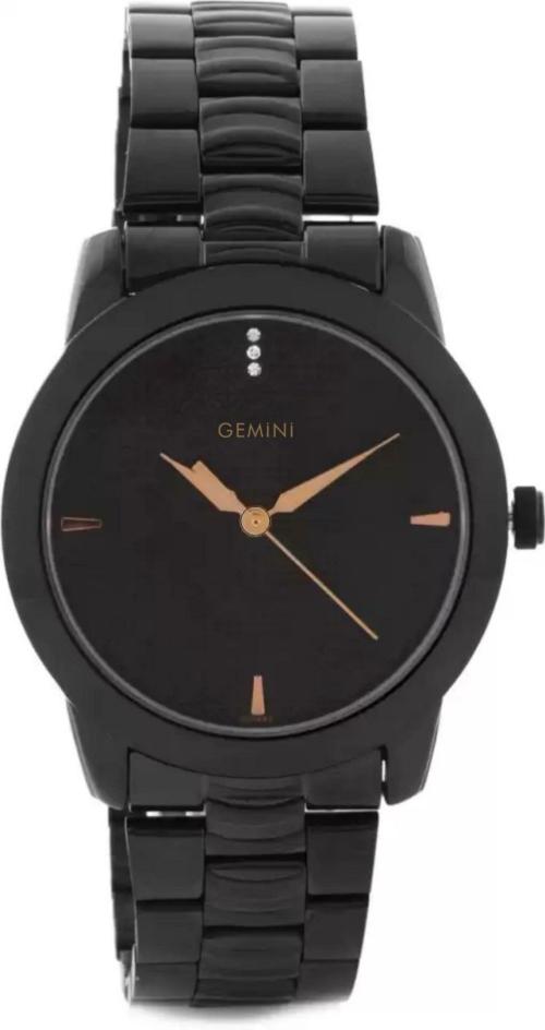 Buy Gemini Analog Black Dial Black Strap Watch For Men Online at Best ...