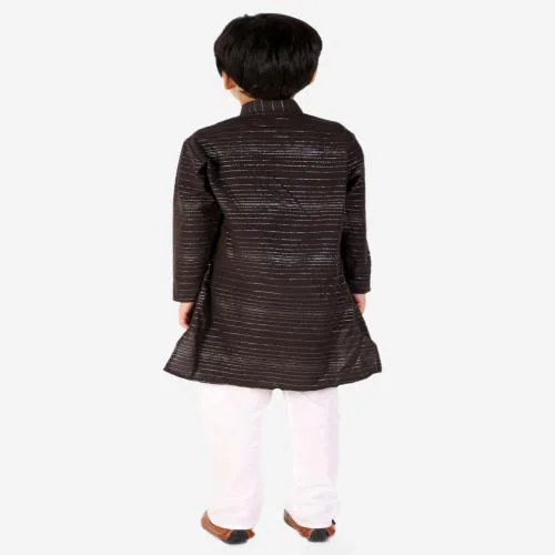Buy Pro-Ethic Style Developer Boys Brown Leheriya Jacquard Kurta Pyjama ...
