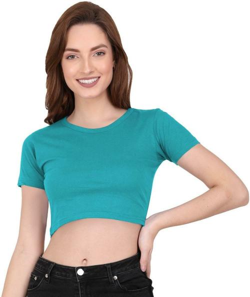 Buy THE BLAZZE_Women Cotton Blend Turquoise Top_S Online at Best Prices in India - JioMart.