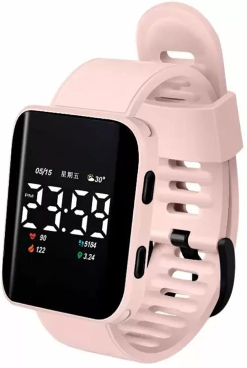 Buy foreigner Square Smart Design (Pink Strap Regular) Digital Watch ...