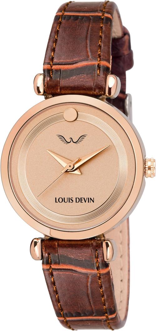 Buy Louis Devin Analog Rose Gold Watch For Women (Ld112-Cp-Brw) Online ...