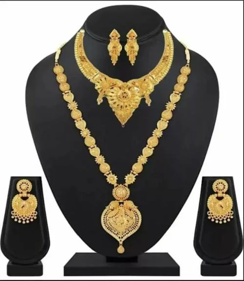 Buy DIKAYORA ENTERPRISE Brass, Alloy Gold-plated Gold Jewel Set (Pack ...