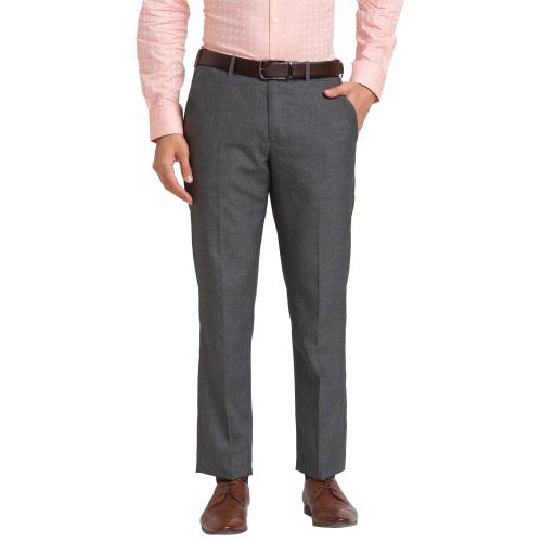 Buy Park Avenue Super Slim Fit Solid Medium Grey Trouser Online at Best ...
