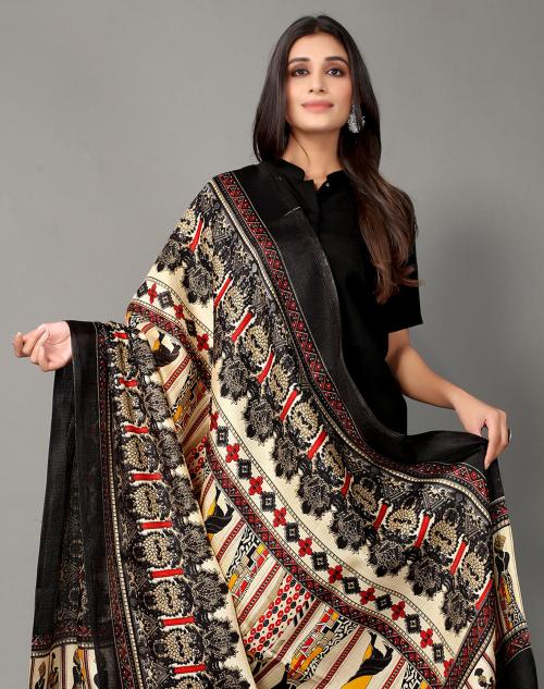 Buy Siril Women's Multicolor Color Printed Khadi silk Dupatta Online at ...