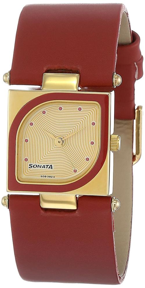 Buy Sonata Analog Dial Gold Band Red Yuva Watch-Nl8919Yl04 For Womens ...