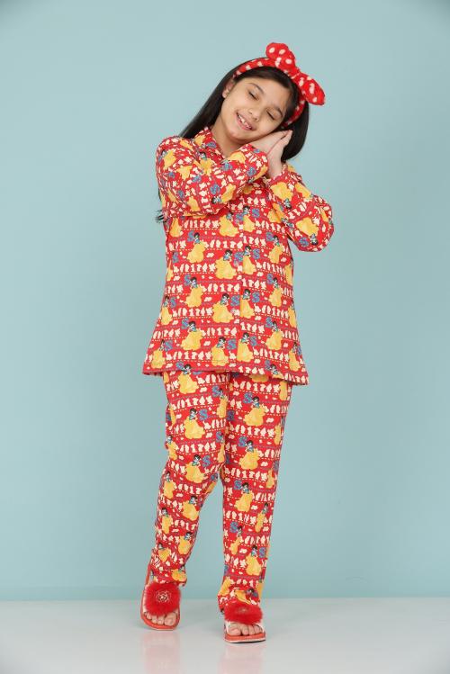 Buy SmartRAHO Kids Nightwear Girls Graphic Print Pure Cotton Online at ...