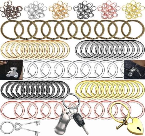 Buy DIY Crafts Keychain Rings Set Including Choice Colors Flat Split ...