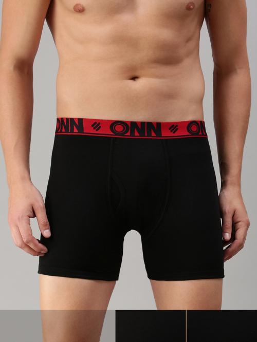 Buy ONN Men Pack of 3 Black Solid Basic Trunk Online at Best Prices in ...