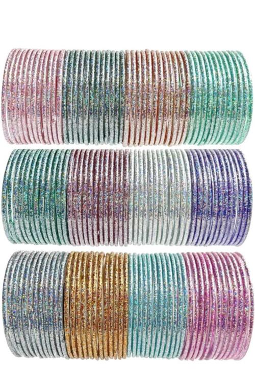 Buy VIBRANCE Multi colour Bangles set for women and Girls with Zari ...