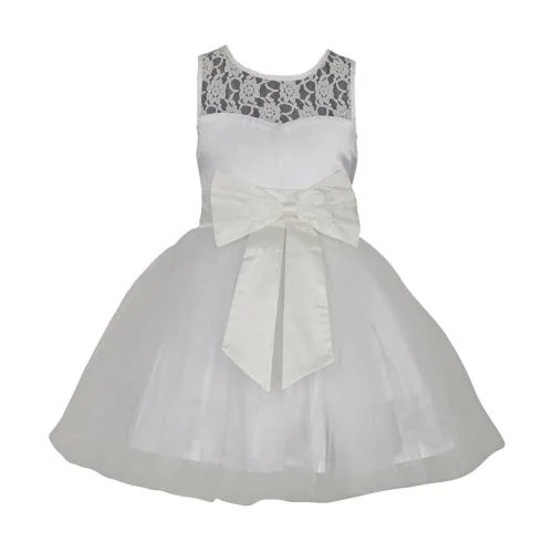 Buy Wish Little Girls White Polyester Stars Knee Length Dress - 9 Y ...