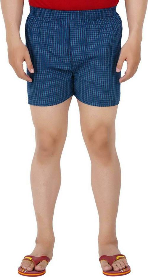 Buy MERINO Blue Checkered Pure Cotton Boxer - XXL Online at Best Prices ...