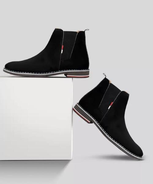 Buy TACIT Premium Stylish Leather Boots for Men (Black) Online at Best ...