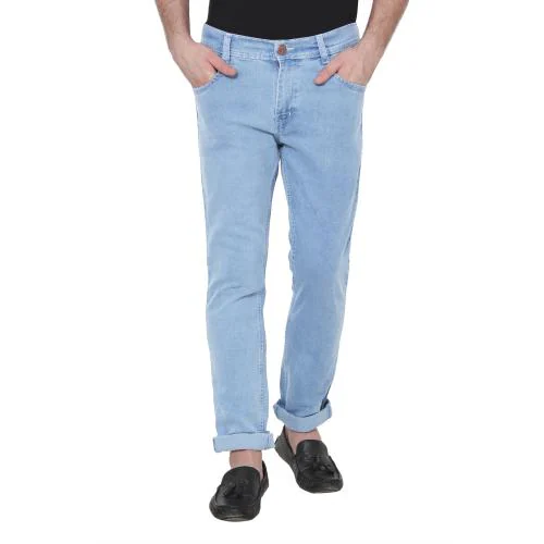 Buy Xee Men's Slim Fit Ice Blue Jeans Online at Best Prices in India ...
