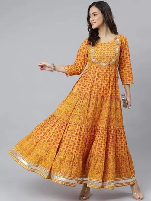 Buy SUKTI Rayon Printed Anarkali Kurta /Embroidered for Women's & Girl ...