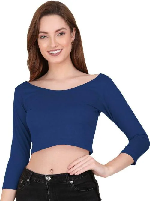 Buy THE BLAZZE_Women Cotton Blend Royal Blue Top_L Online at Best Prices in India - JioMart.