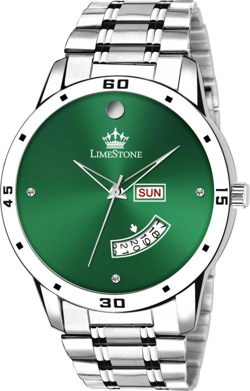 Buy LIMESTONE Analog Green Dial Silver Strap Watch For Men (LS2945 ...