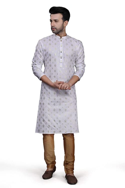 Buy HEORA Mens White Cotton Kurta Pyjama Set for Ethnic and Designer ...