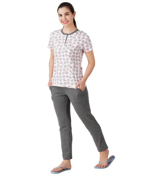 Buy Comf merchi - Women's Nightwear set- Pink and Grey set- S Online at ...