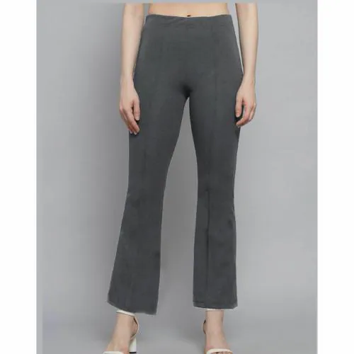 Buy Shrutika Regular Fit Women's High Rise Grey trouser, trouser for ...