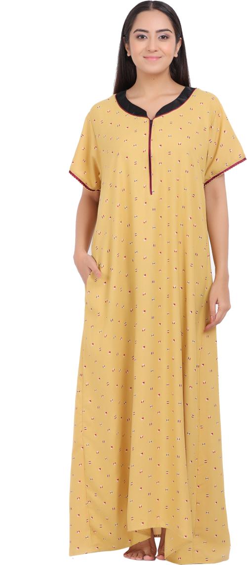 Buy Girls and Moms Women Nighty (Beige) Online at Best Prices in India ...