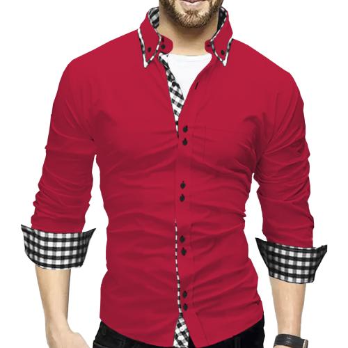 Buy Tripr Men Regular Fit Solid Red Casual Shirt Online at Best Prices ...