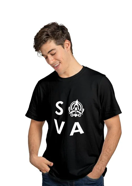 Buy Lups Men And Women Black Valorant Sova Digital Printed Cotton T-Shirt (M) Online at Best ...