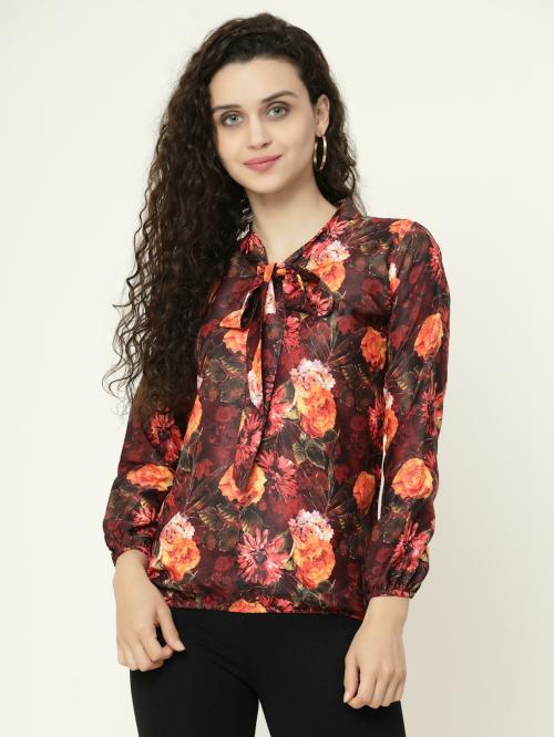 Buy MISS AYSE Exclusive Multicolor Color Twill Top Online at Best ...