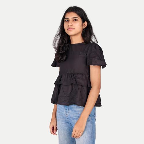 Buy Rad Prix Girls Black Ruffled Top Online at Best Prices in India ...