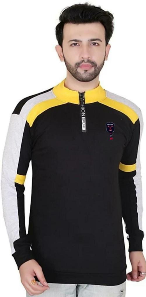 Buy RDS GARMENT HUB Men Black Cotton Blend Colorblock Tshirt (XL ...