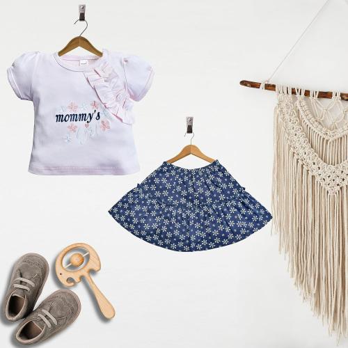 Buy Zeetap Happykid Baby Girl Knee Length Dress Top and Skirt for Baby ...