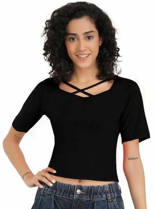 Buy AD2CART VA4127 Women Chest X Neck Half Sleeve Stylish Crop Top for ...