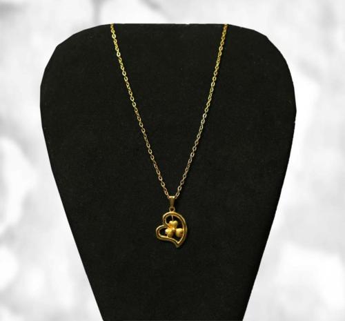 Buy Manath Gold Plated Heart Pendant with Chain Online at Best Prices ...