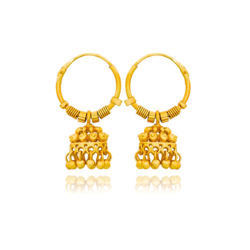 Buy arch fashion Traditional Glod Platted Bali Jumkhi Earring ERG 1861 Online at Best Prices in ...