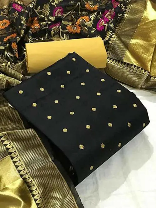 Buy MAGICTHREADS Unstitched Brocade Salwar Suit Material Embellished ...