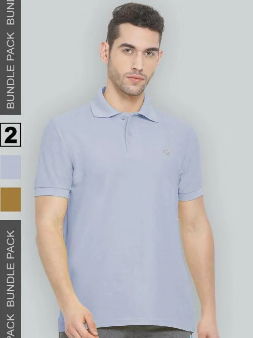 Buy Lux Nitro Combo Pack Polo T-shirt For Men Eventide & Mouse Online ...