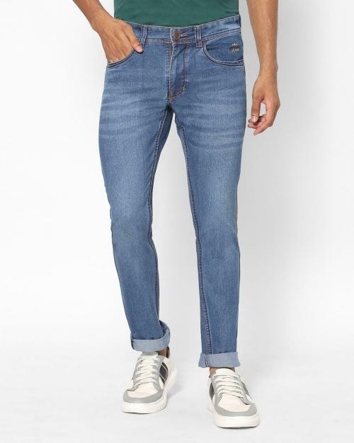 Buy TCI TRUE COLORS OF INDIA Regular Men Light Blue Stretchable Jeans ...