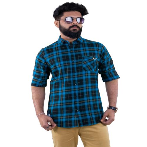 Buy NATAX Checkered Casual Shirt for Men, Cotton Full Sleeve, Stylish ...