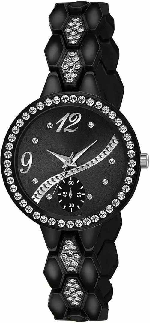 Regards Analog Black Dial Black Strap Watch For Women - JioMart