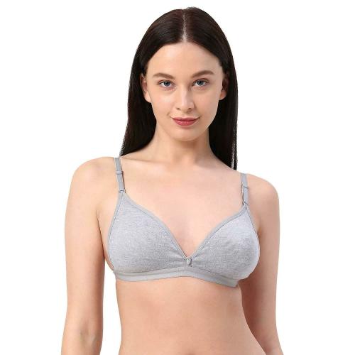 Buy Planet Inner Women Grey Non Padded Polycotton Plunge Bra (38B size) Online at Best Prices in ...