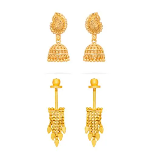 Buy arch fashion Traditional Gold Platted Bugdi& jumkhi Earrings Pack ...