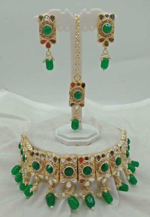 Buy Aashish Imitation Alloy Green Jewel Set For Girls Online at Best ...